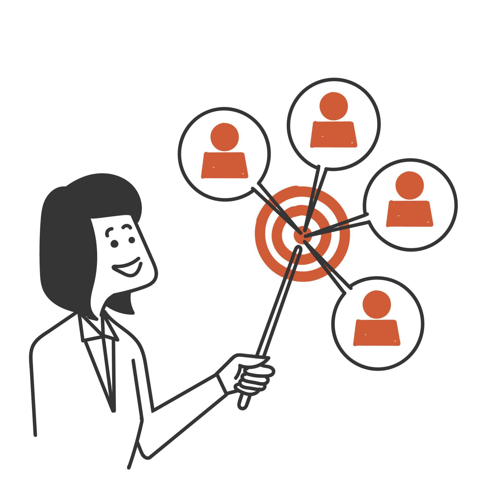 hand drawn doodle Target customer concept arrow illustration vector ... hand drawn doodle Target customer concept arrow illustration vector ...