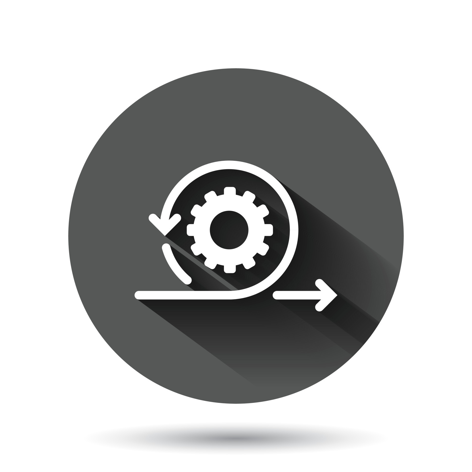Agile icon in flat style. Flexible vector illustration on black round ...