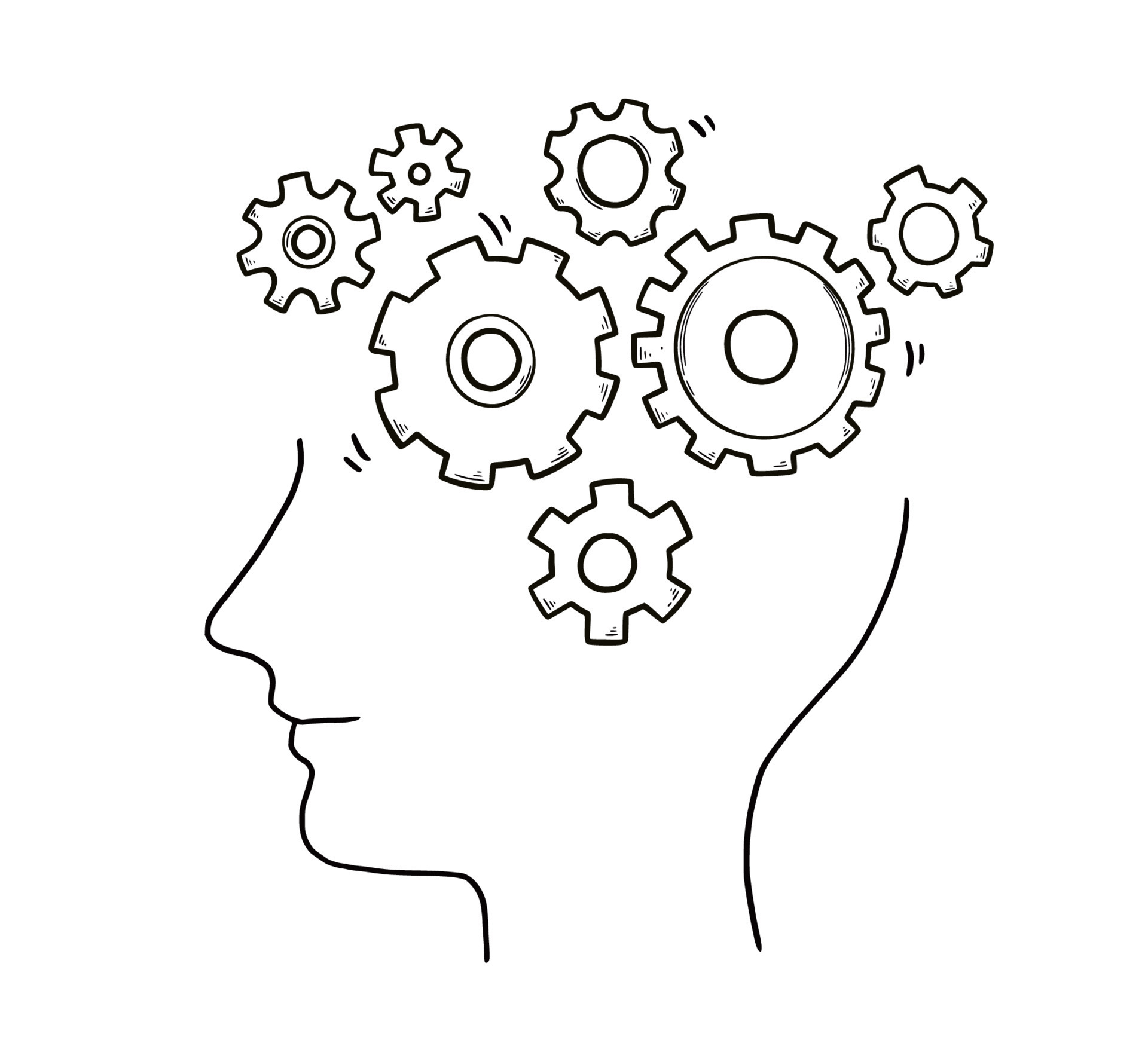 Brain think, brainstorming concept. Doodle sketch 16976311 Vector Art ...