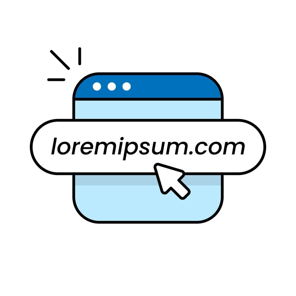 link button, website name, url, address concept illustration flat design vector eps10. modern ...