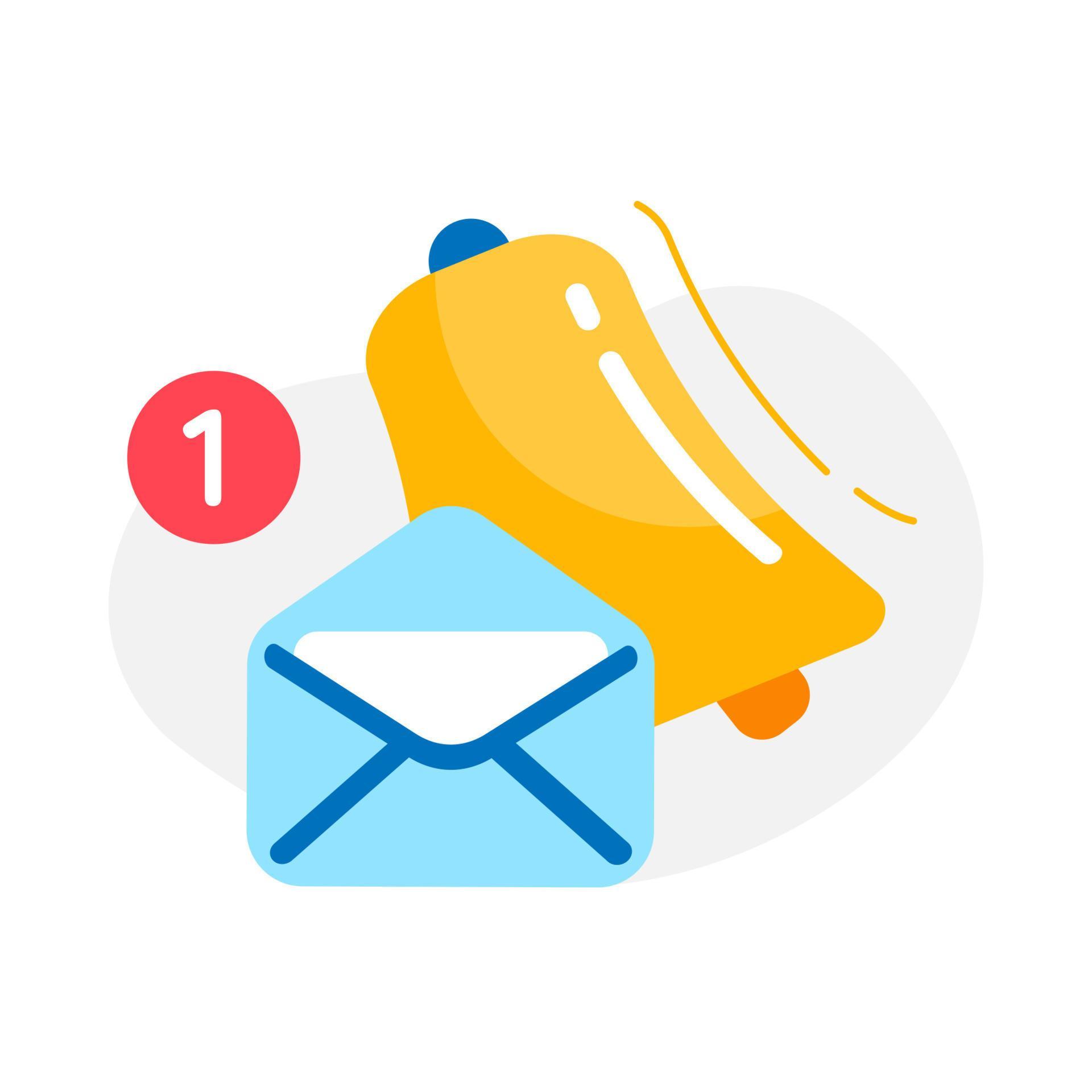 one new message notification with bell concept illustration flat design vector eps10. modern ...