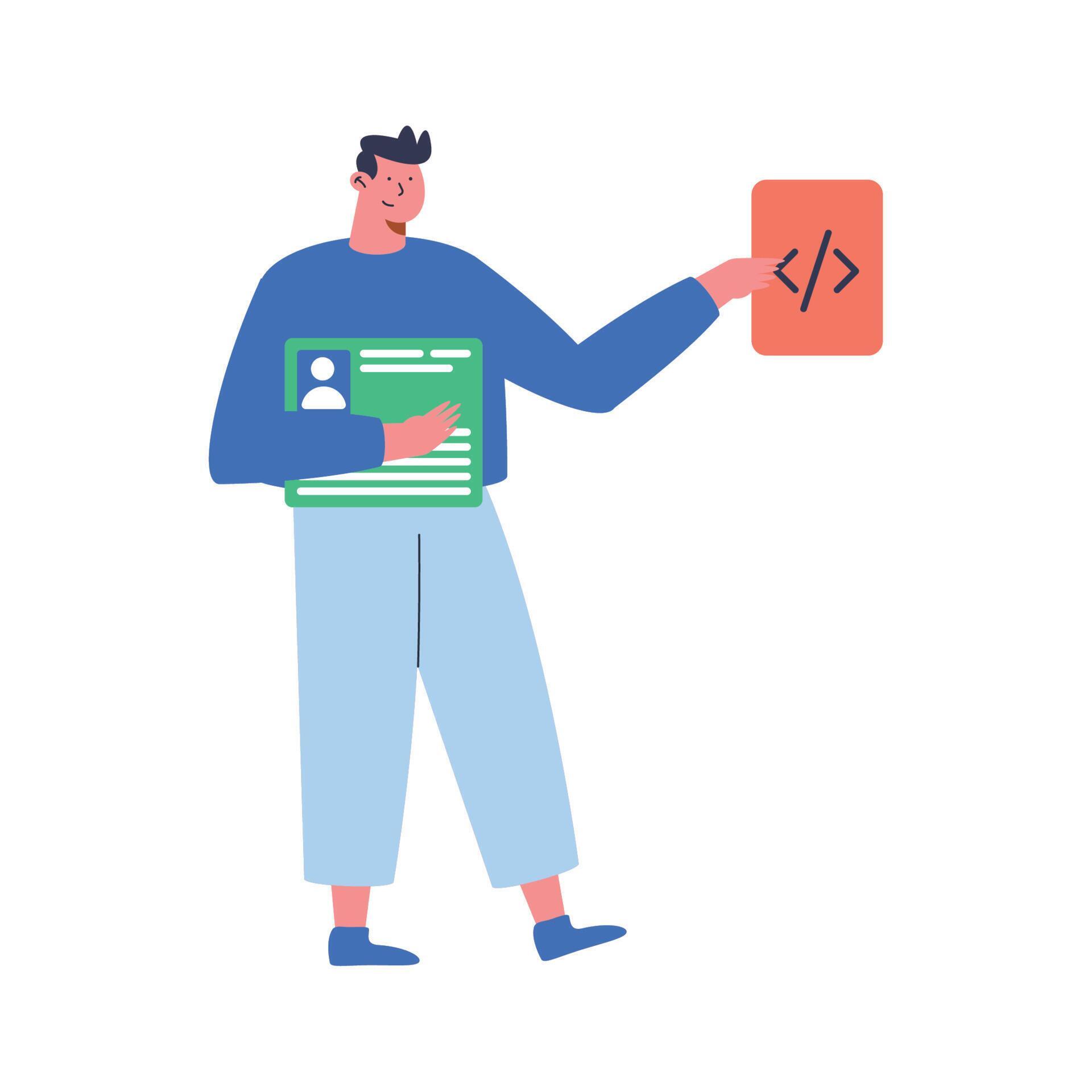 man lifting programming code 16976691 Vector Art at Vecteezy