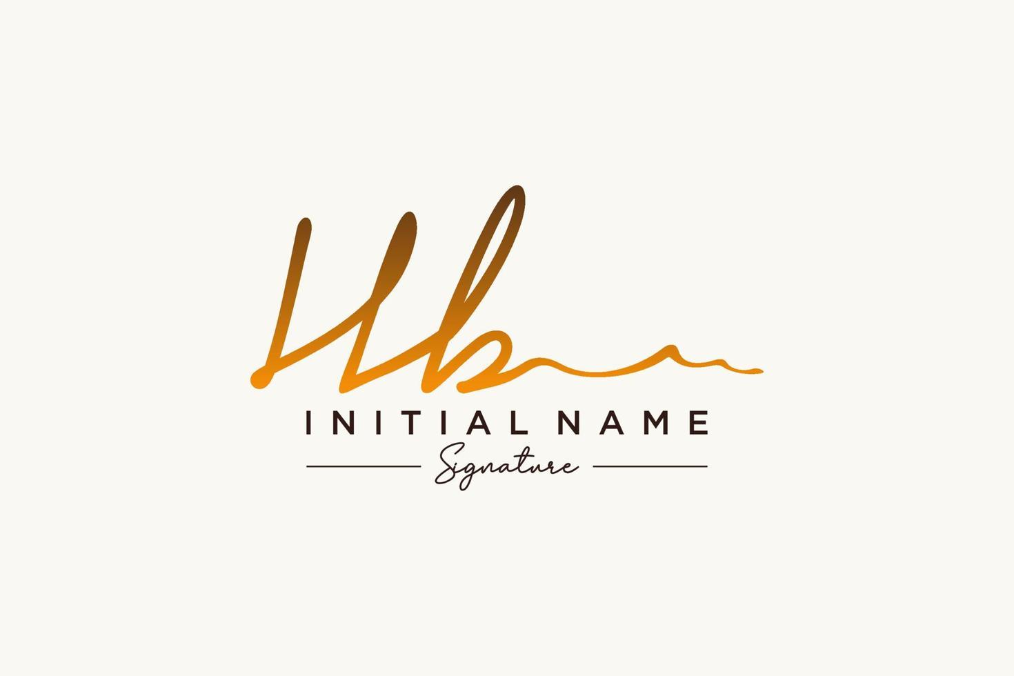 Initial HB signature logo template vector. Hand drawn Calligraphy lettering Vector illustration ...