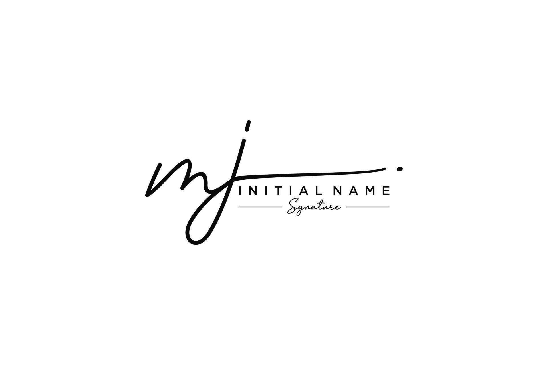 Initial MJ signature logo template vector. Hand drawn Calligraphy lettering Vector illustration ...