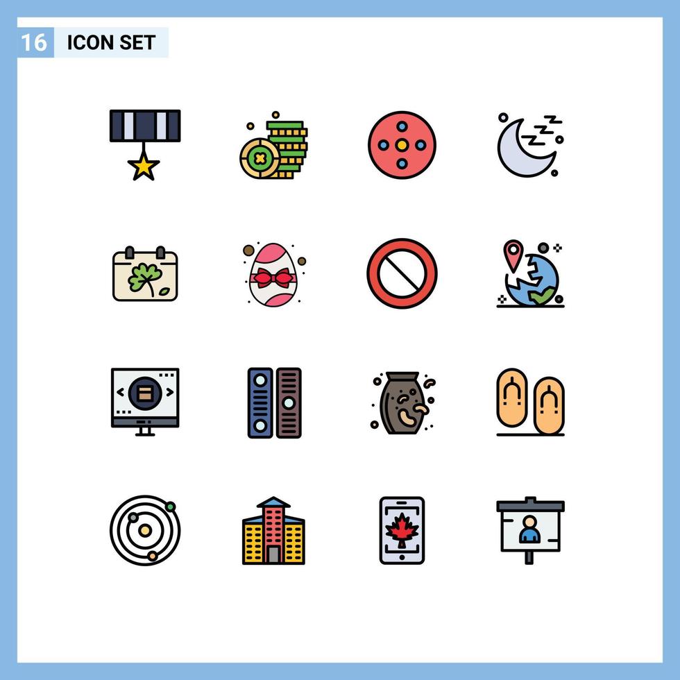 16 User Interface Flat Color Filled Line Pack Of Modern Signs And Symbols Of Spring Flower