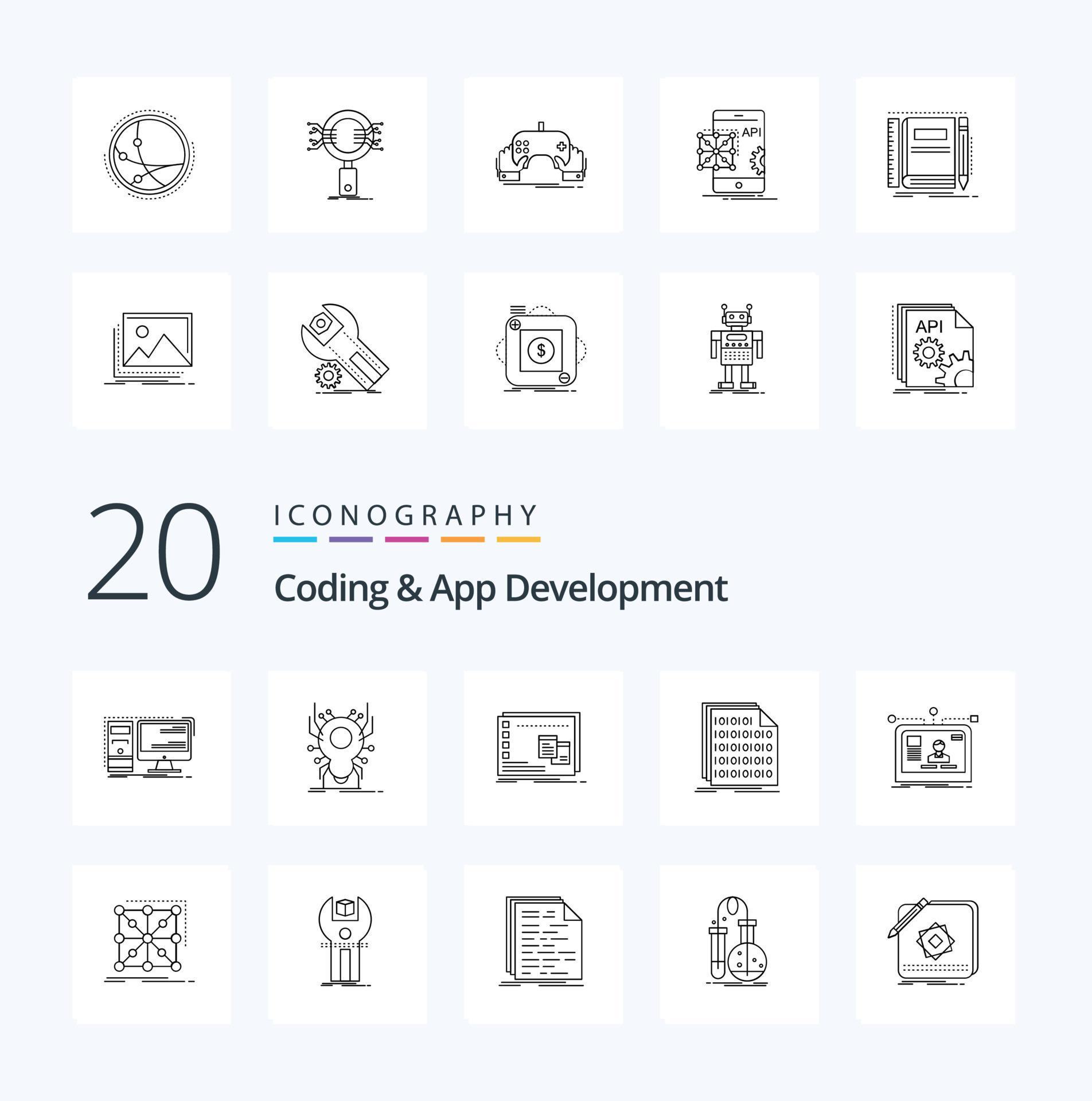 20 Coding And App Development Line icon Pack like coding binary virus ... 20 Coding And App Development Line icon Pack like coding binary virus ...