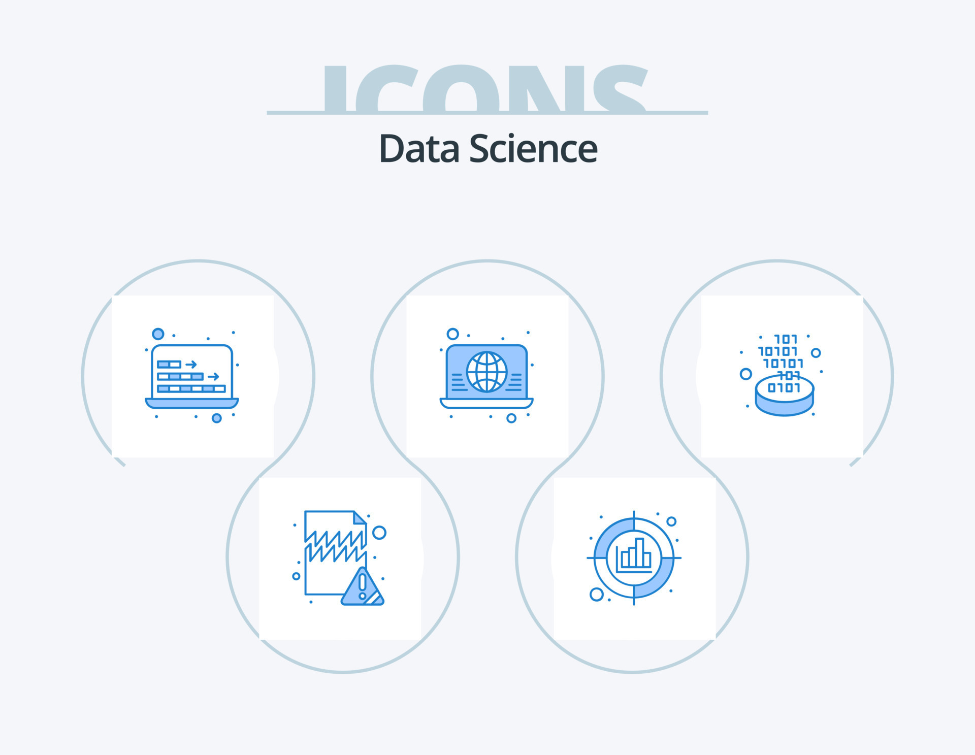 Data Science Blue Icon Pack 5 Icon Design. web. global. target ...