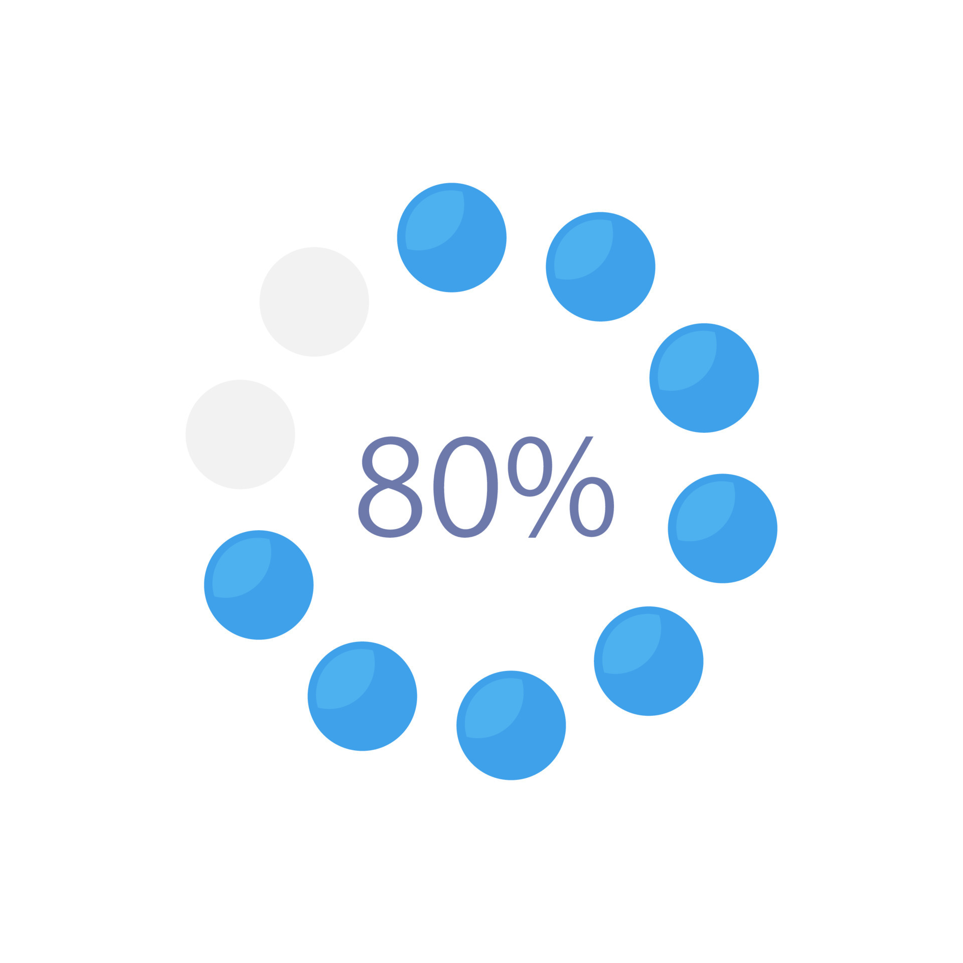 Progress Circular Dot Infographic Chart Design Template Eighty Percentage Editable Radial