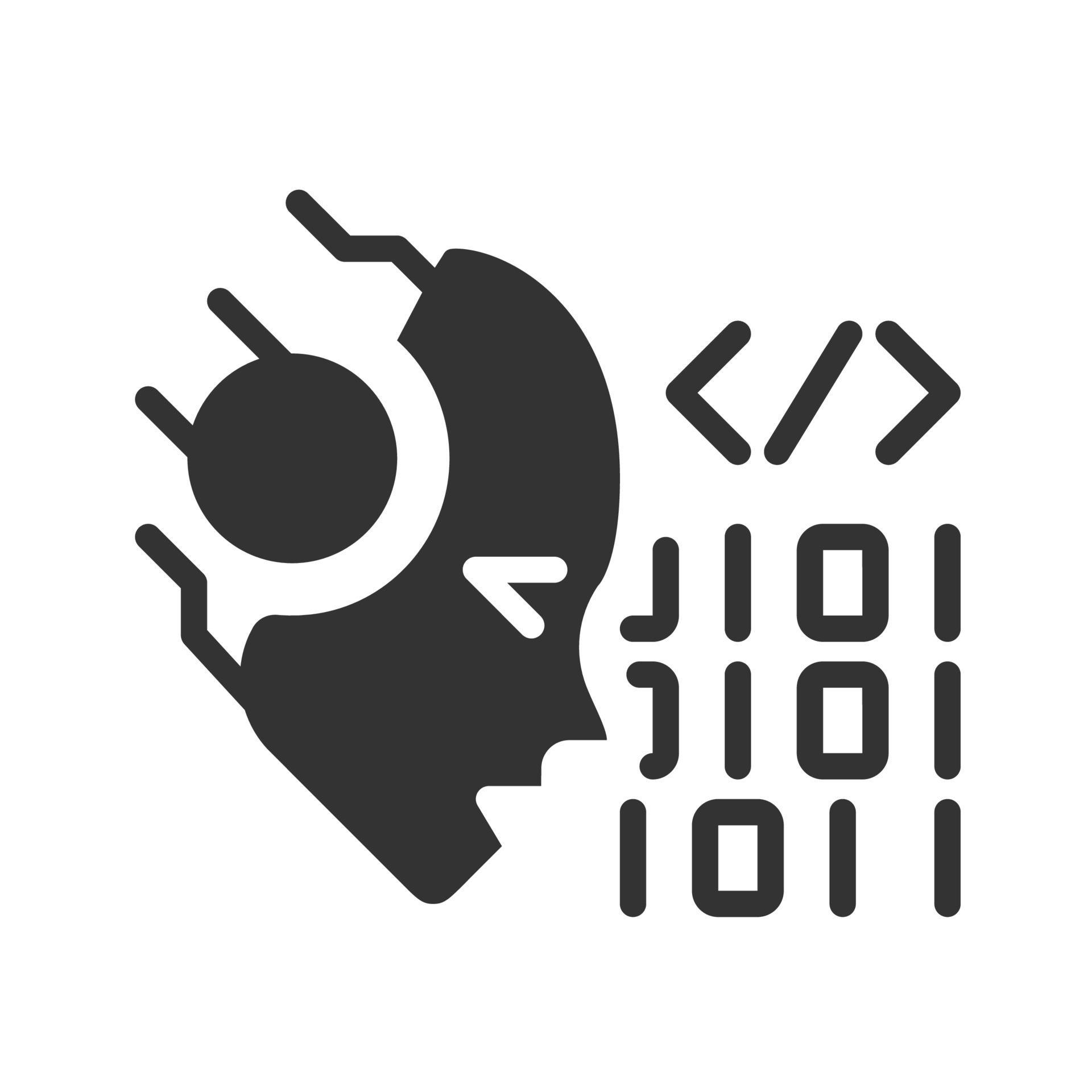 Ai Codes Black Linear Glyph Icon Programmers Help Machine Learning Algorithm Software