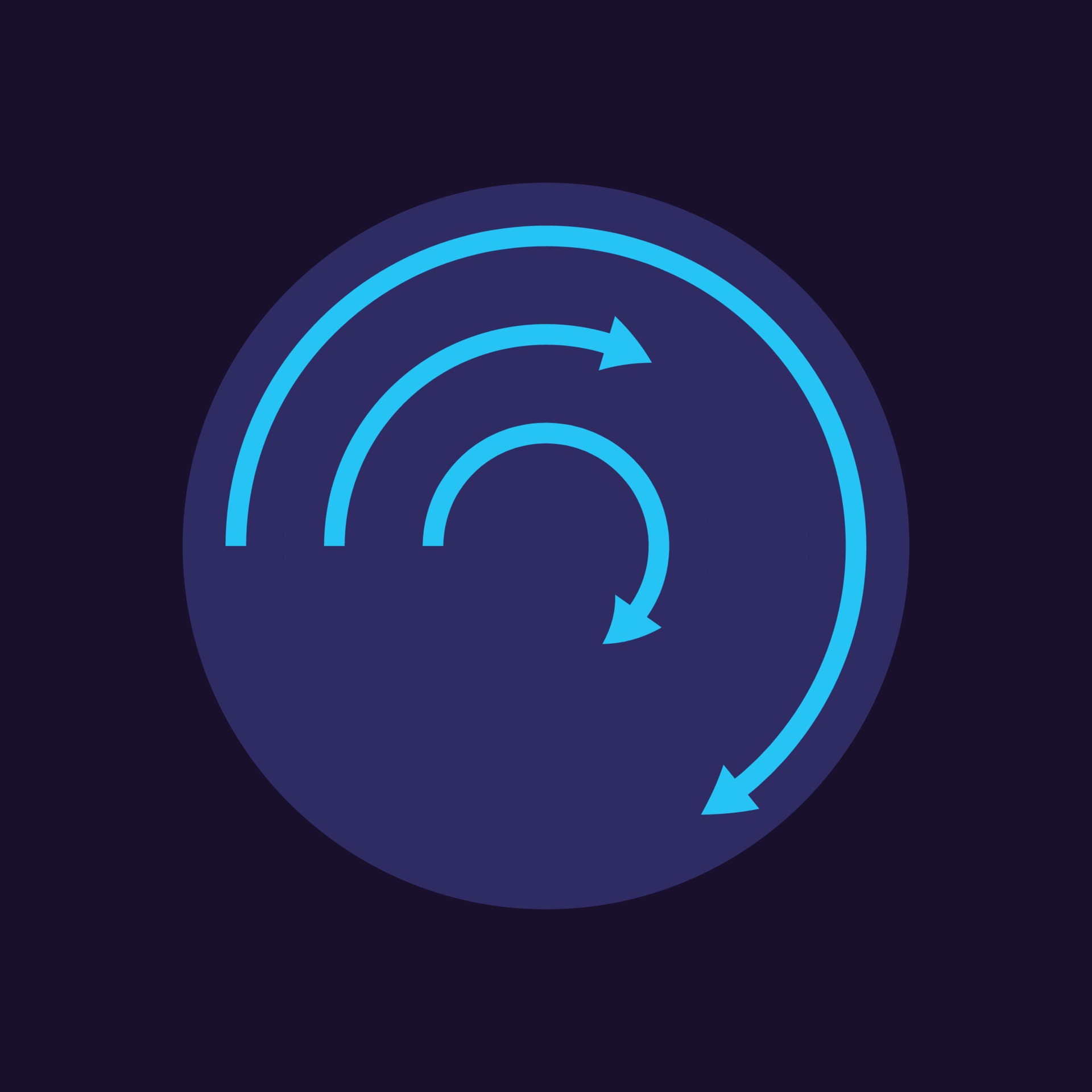 Radial Infographic Chart Design Element For Dark Theme Three Arrows