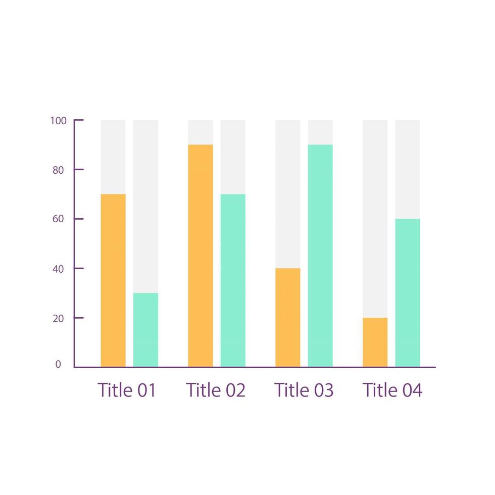 Grouped columns infographic chart design template. Compare two ...