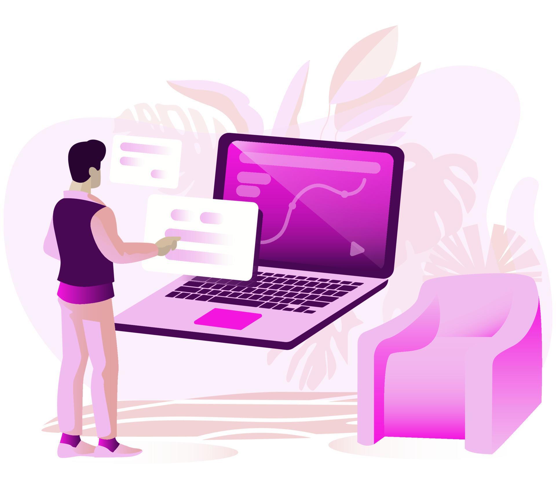 Data analysis design concept. Analysts working on a laptop screen with data analysis graphs and ...