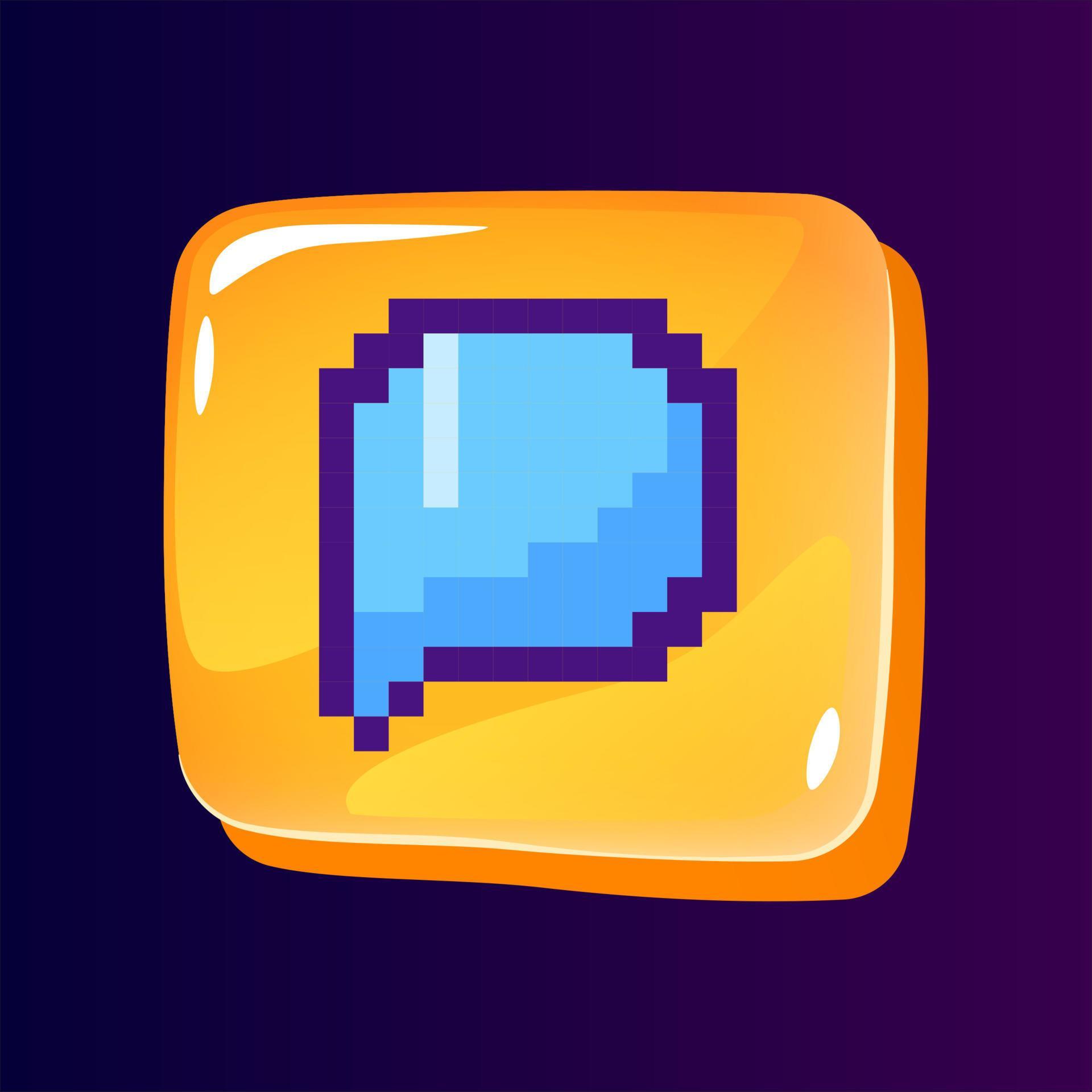Speech Bubble Glossy Ui Button With Pixelated Color Icon Communication Tool Send Message
