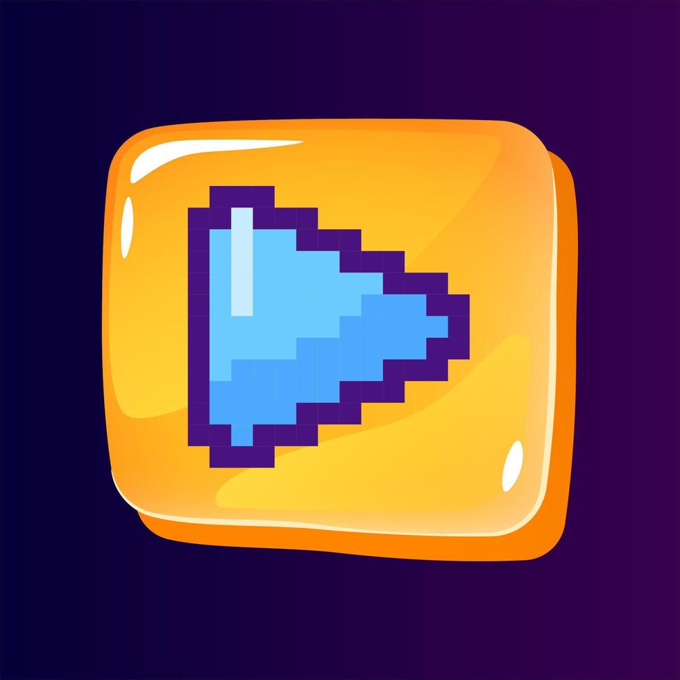 Play Glossy Ui Button With Pixelated Color Icon Player Control