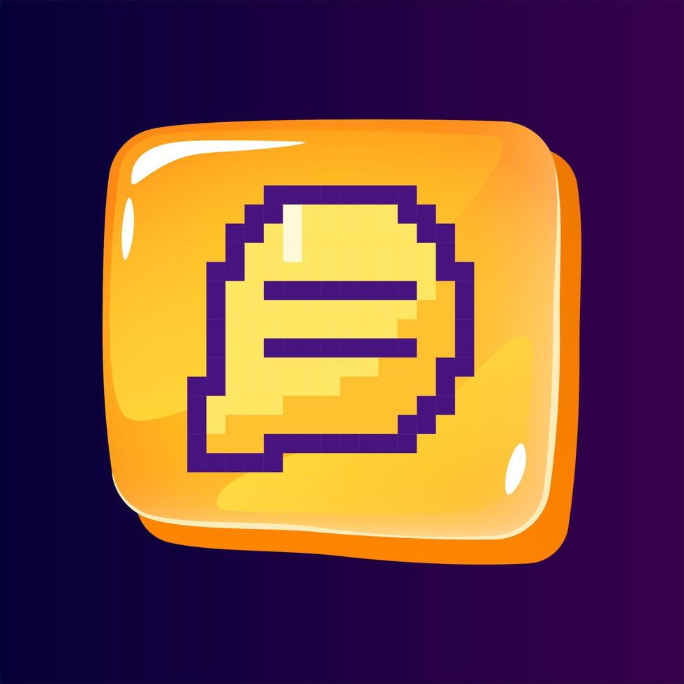 Message In Chat Glossy Ui Button With Pixelated Color Icon