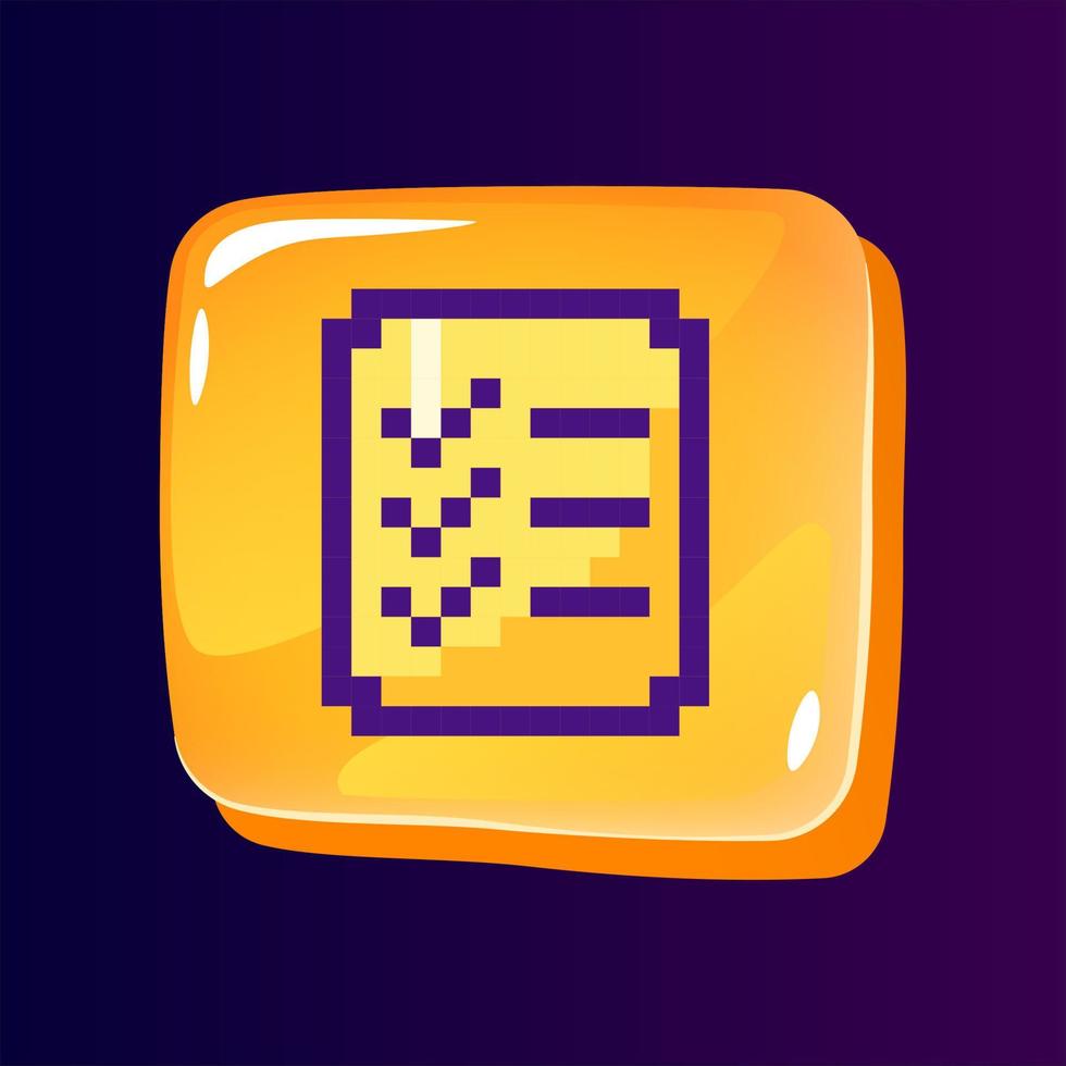 Task List Glossy Ui Button With Pixelated Color Icon Planner Application Organizer Editable