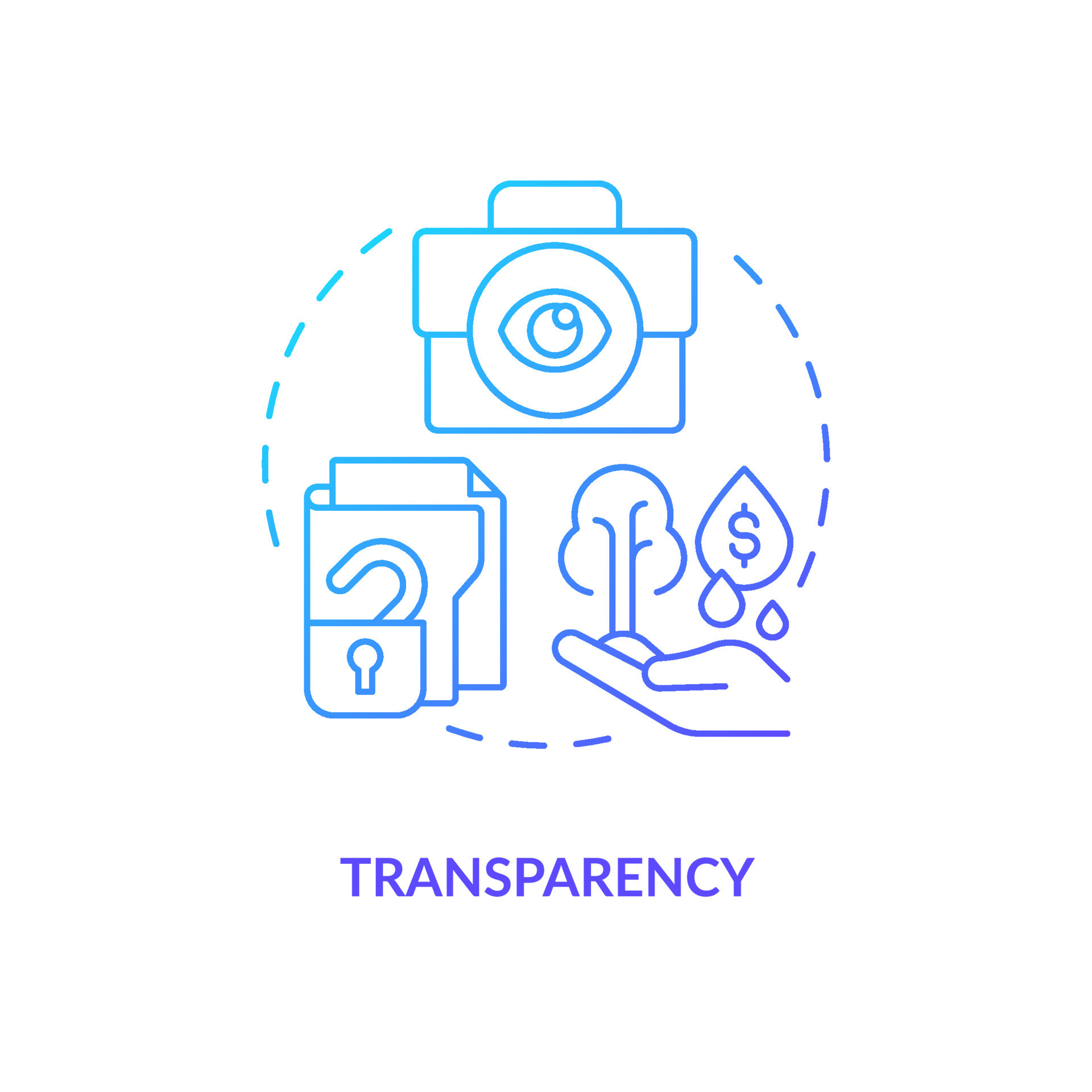 Transparency blue gradient concept icon. Level of trust in startup ... Transparency blue gradient concept icon. Level of trust in startup ...