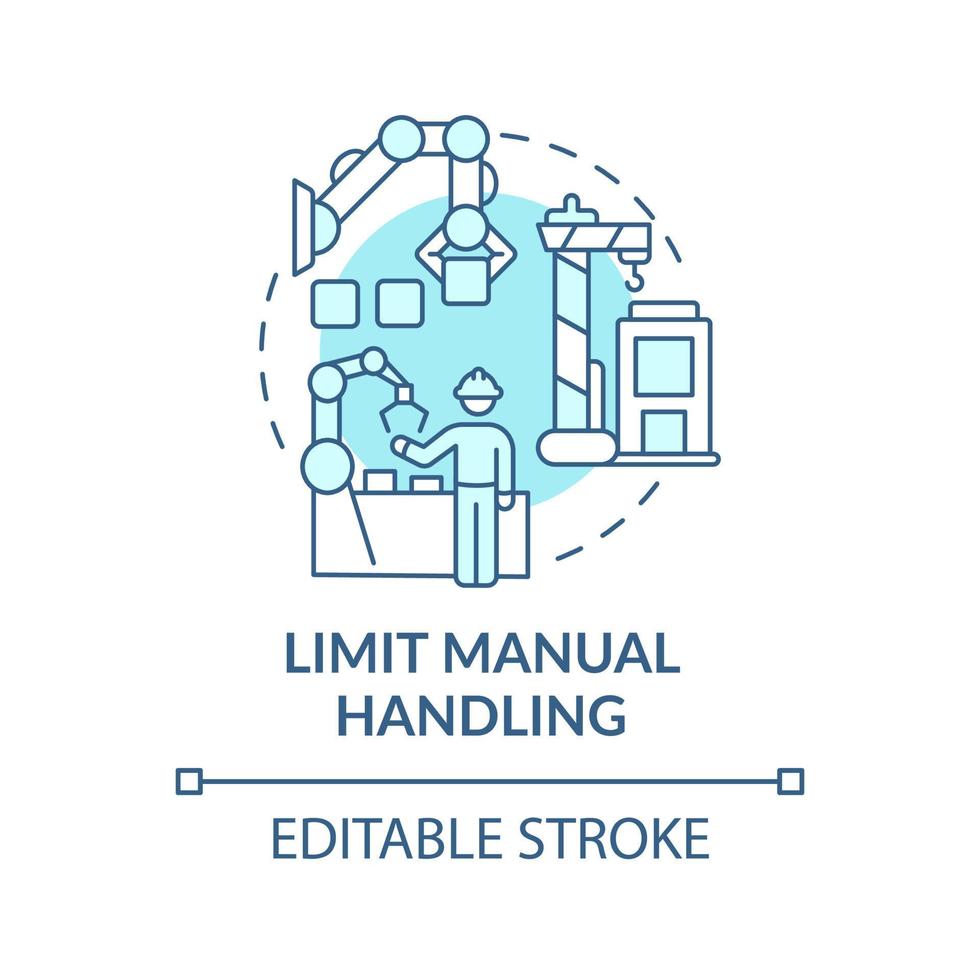 Limit Manual Handling Turquoise Concept Icon Minimizing Risks Of Accidents Tip Abstract Idea