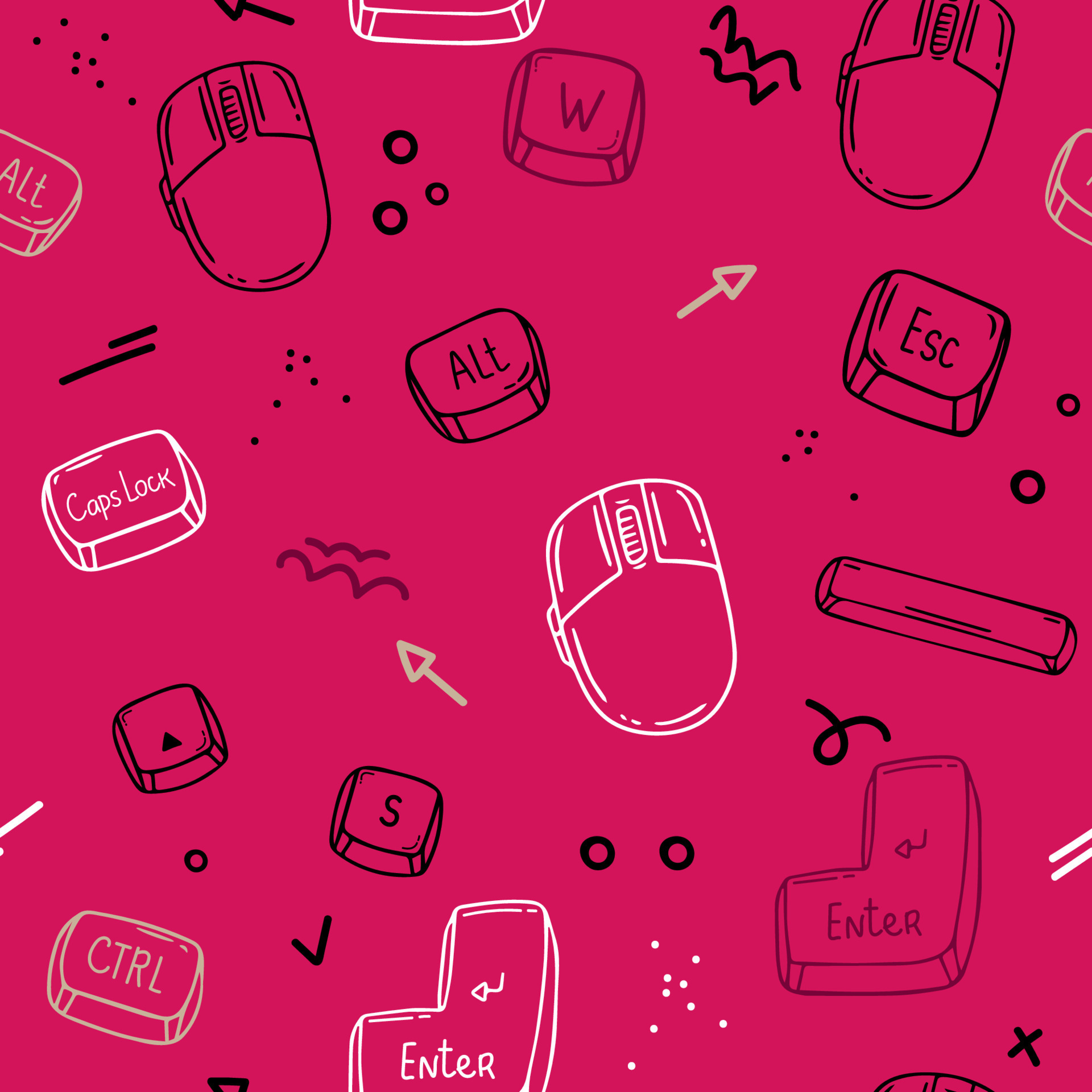 Computer Keyboard Background Seamless Abstract Vector Pattern Texture