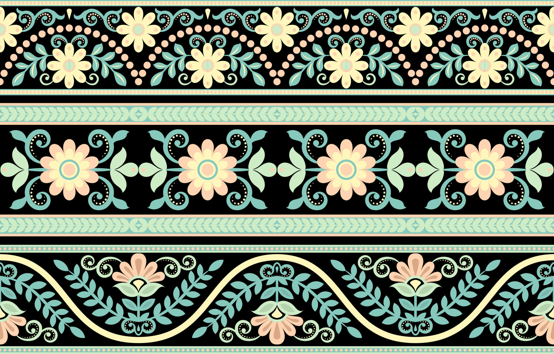 Set of simple floral seamless patterns. 17007405 Vector Art at Vecteezy