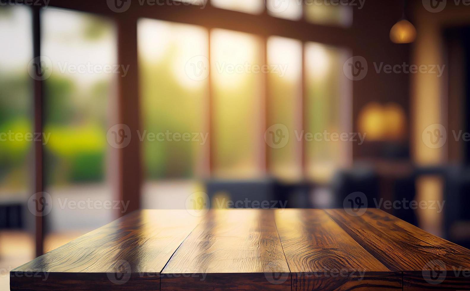 Abstract empty wooden desk table with copy space over interior modern ... Abstract empty wooden desk table with copy space over interior modern ...
