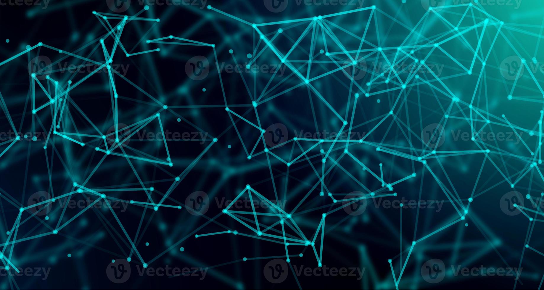 Digital technology futuristic data connect blue green background ...