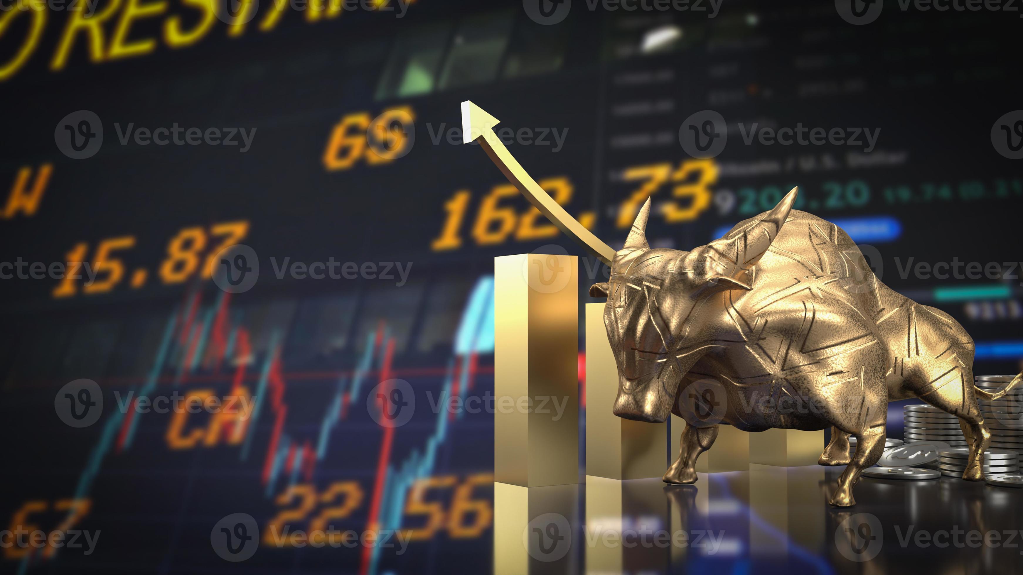 The gold bull on chart background for business concept 3d rendering 17009045 Stock Photo at Vecteezy