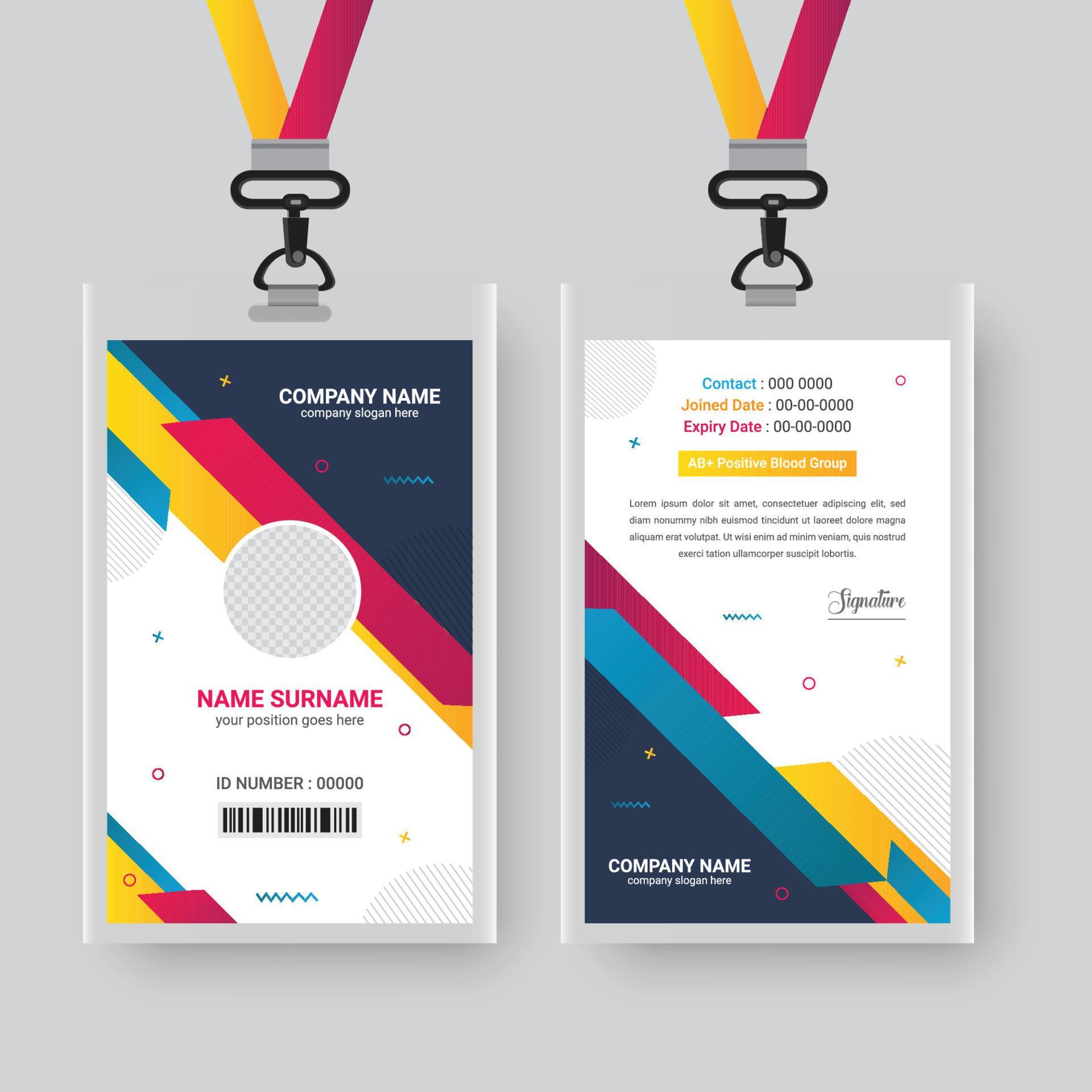 Abstract Simple Gradient Color Id Card Design, Professional Identity ...
