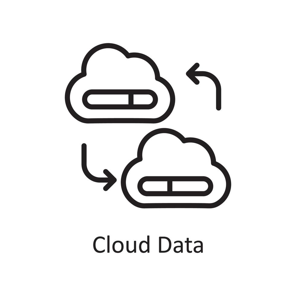 Cloud Data Outline Icon Design Illustration Web Hosting And Cloud Services Symbol On White