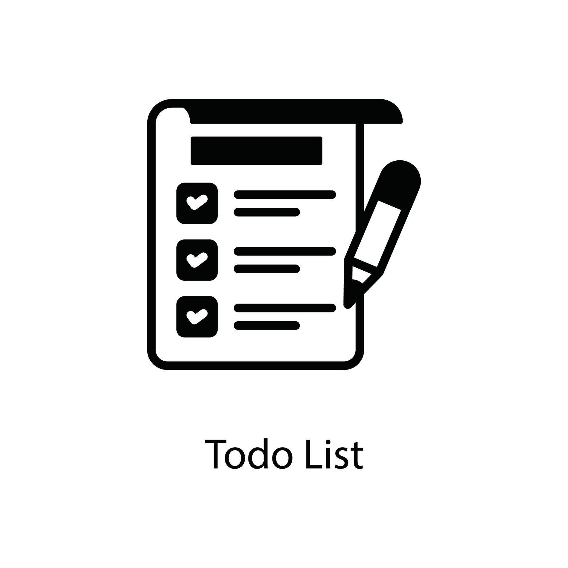 Todo List Vector outline Business and Finanace Style Icon. EPS 10 ...