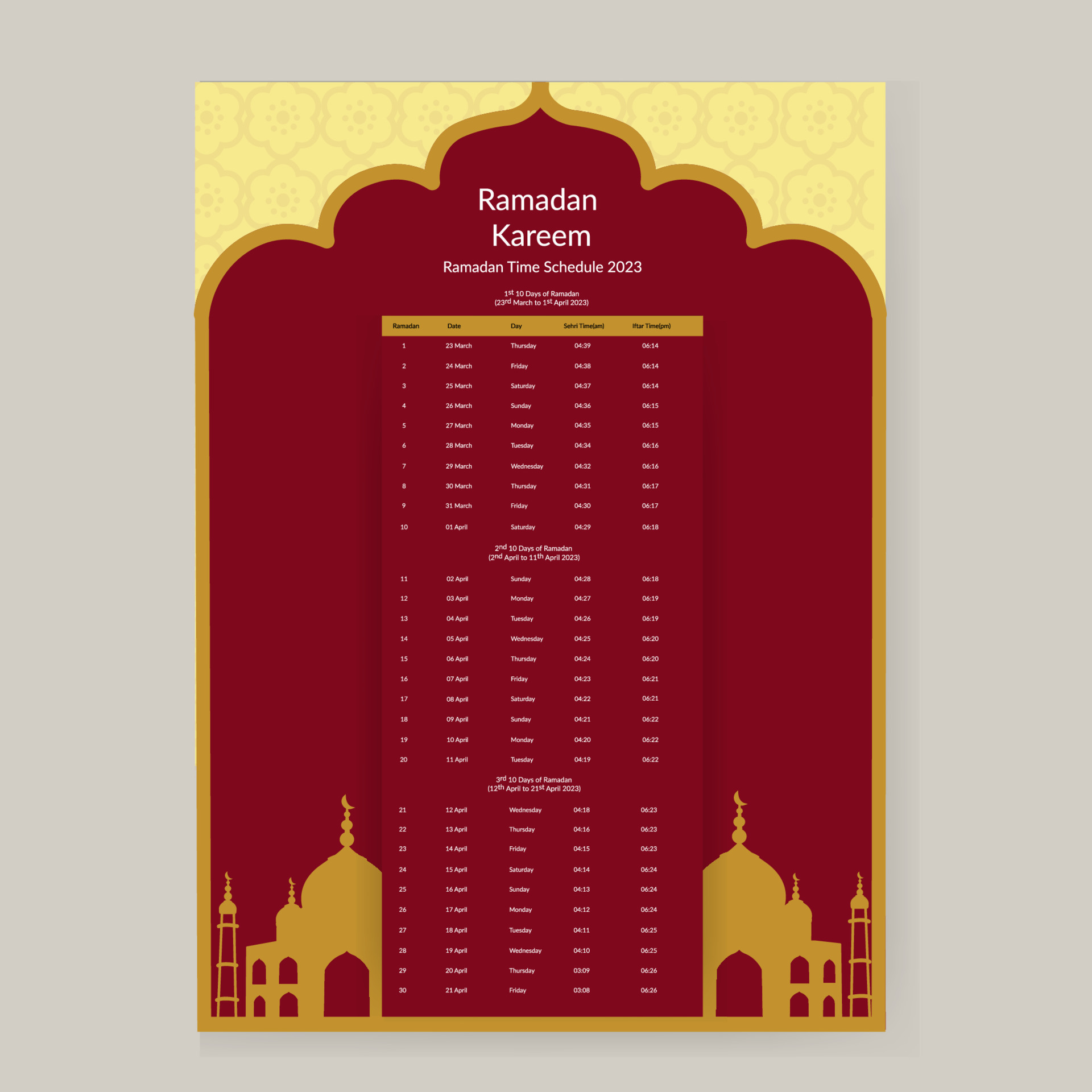 Ramadan Calendar Design 2023 Calendar Mockup Template Islamic Ramadan Calendar Design 2023 Calendar Mockup Template Islamic