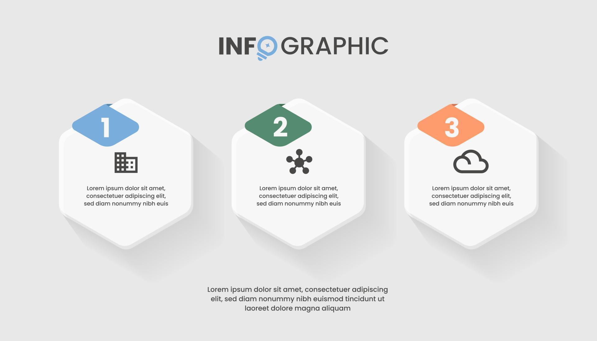 Infographic Design Template with 3 steps in creative concept 17025051 ...