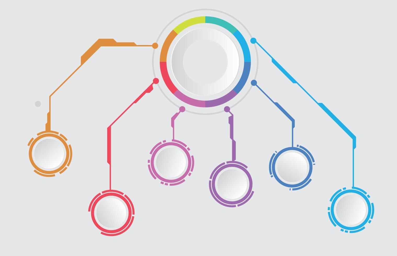 Infographic Template Of Structure Circle With Circuit Line Modern
