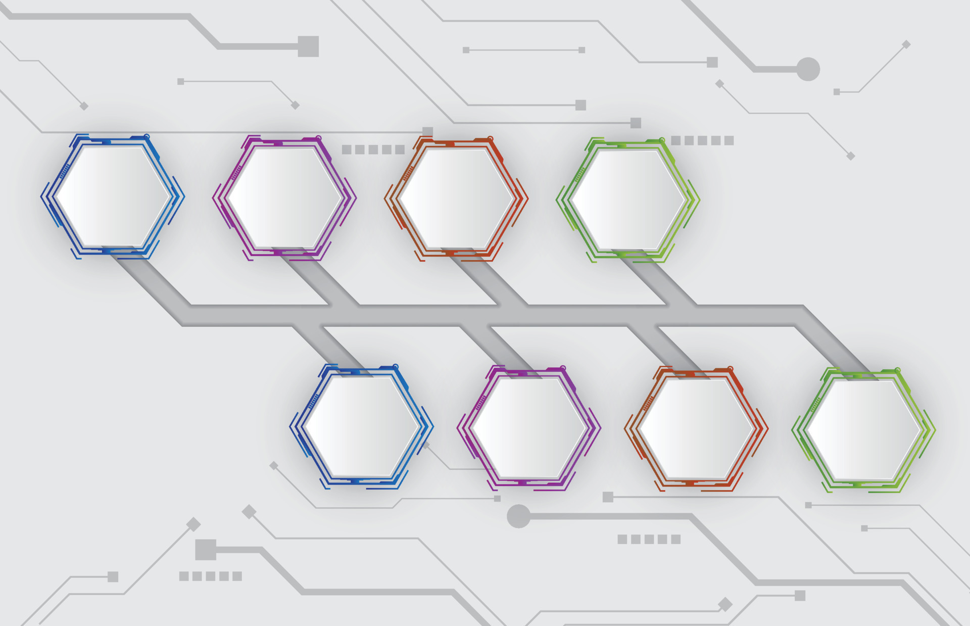 Infographic white template of hexagon hud ui display timeline topic, presentation infographic ...