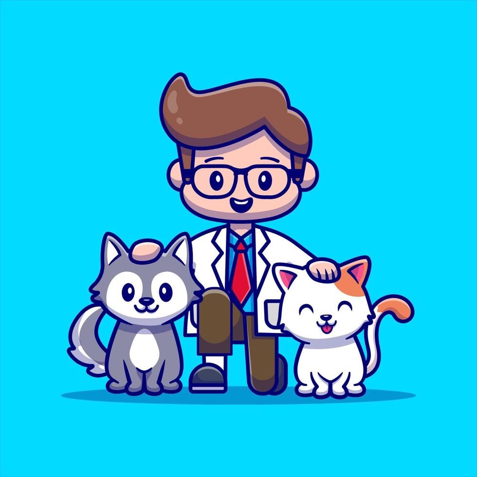 veterinario con ilustración de icono de vector de dibujos animados de ... veterinario con ilustración de icono de vector de dibujos animados de ...