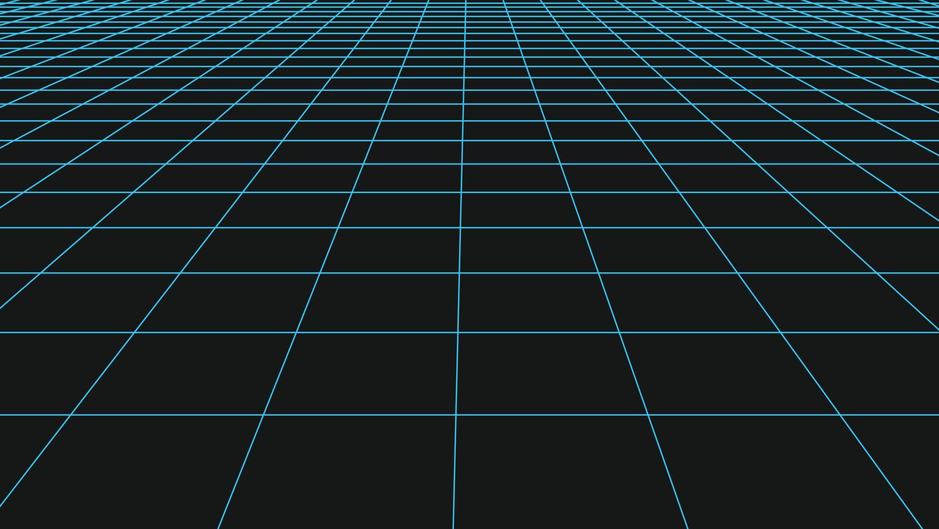 Perspective grid vector. 3D floor space, detailed blue lines on black background. Pattern design ...