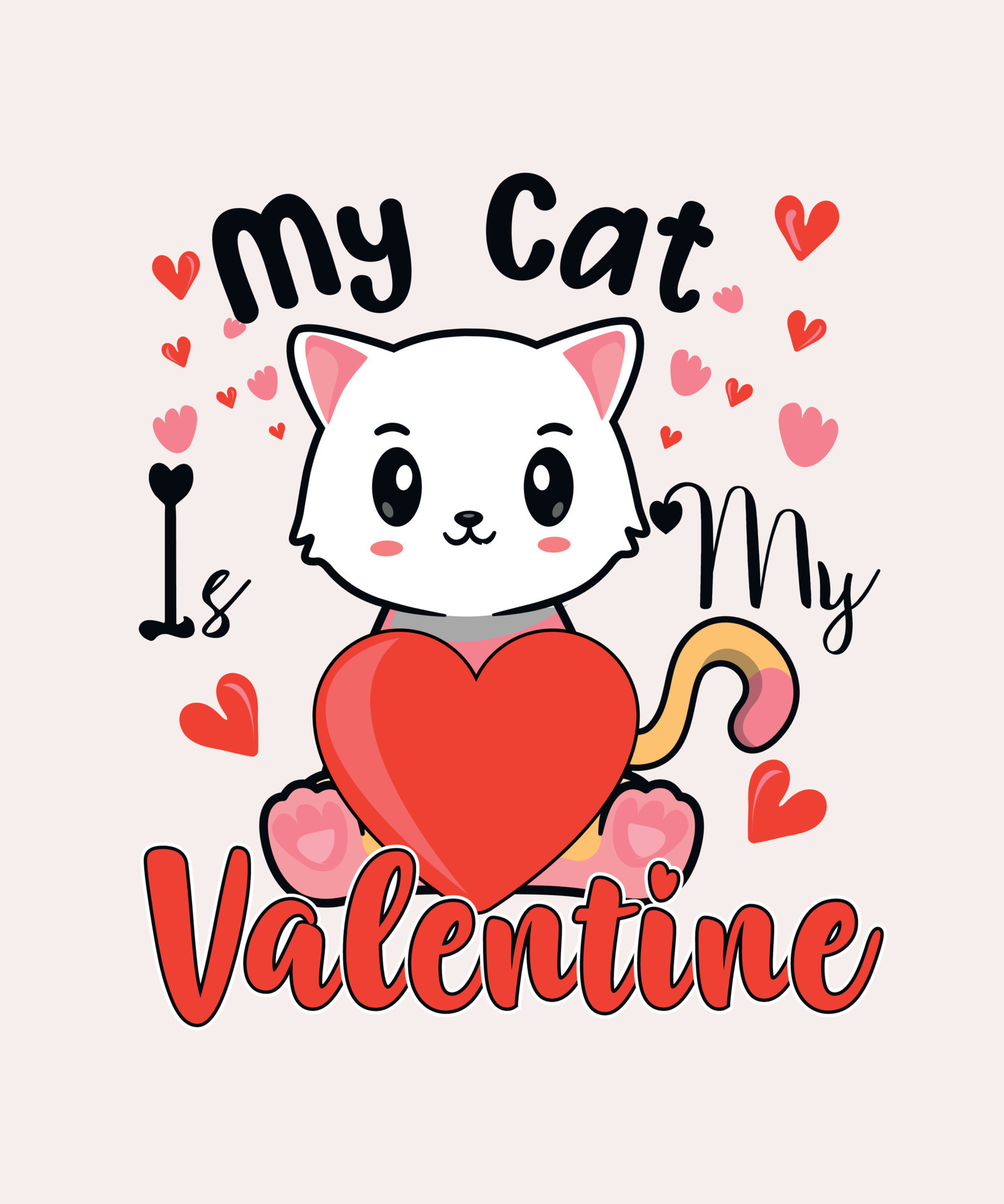 Valentines Day Cat T Shirt Design Valentine T Shirt 17038166 Vector