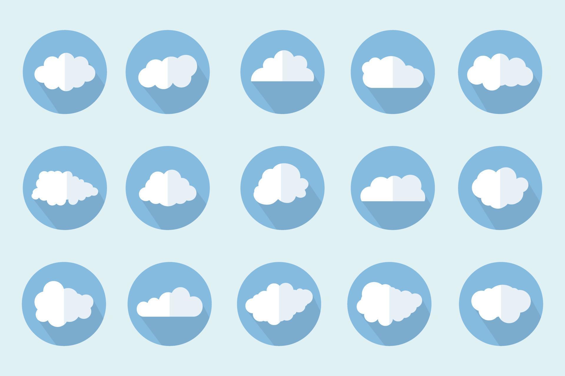 Clouds icon set. Cloud icons for cloud computing web and app. Vector ...