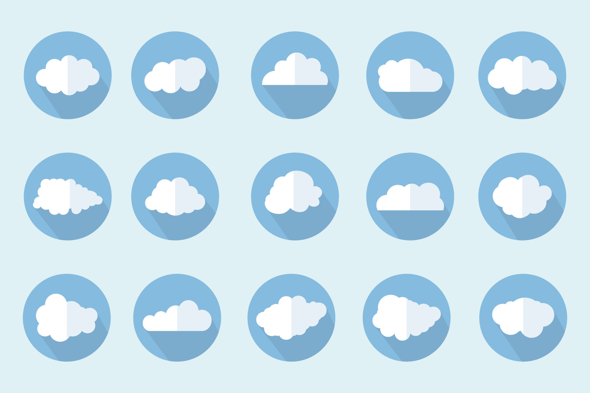 Clouds icon set. Cloud icons for cloud computing web and app. Vector ...