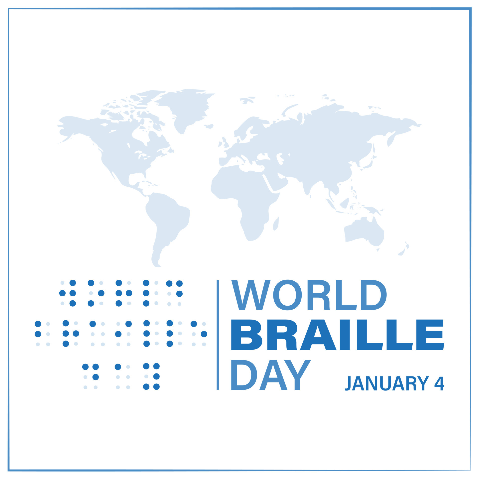 January 4th World Braille Day Background Poster Card Banner Vector