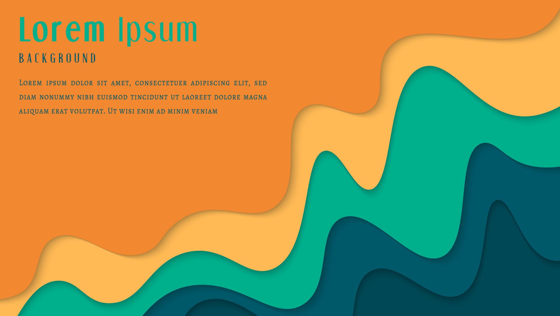 Colorful Abstract Waves Papercut Style Background Design 17039204