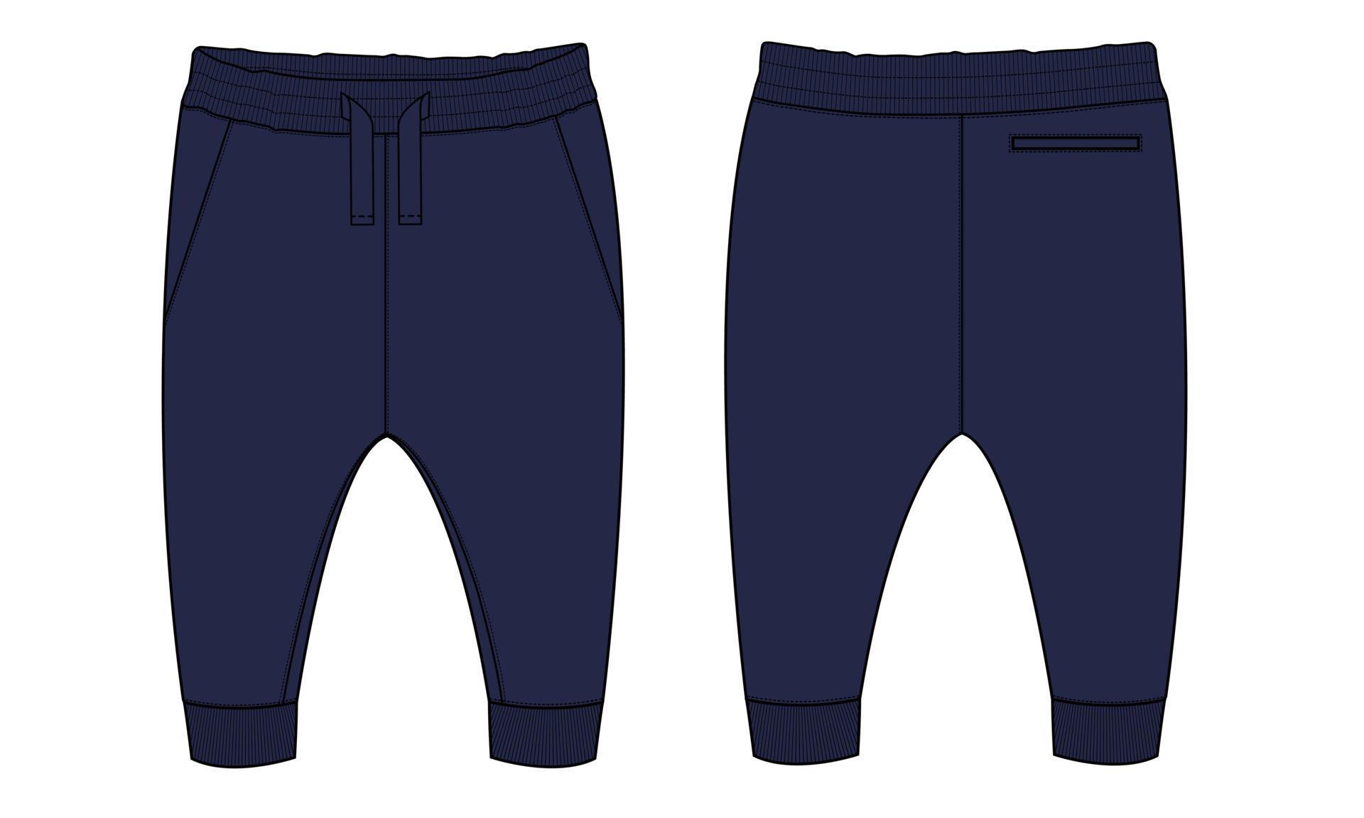 Fleece Cotton Jersey Basic Sweat Pant Technical Fashion Flat Sketch