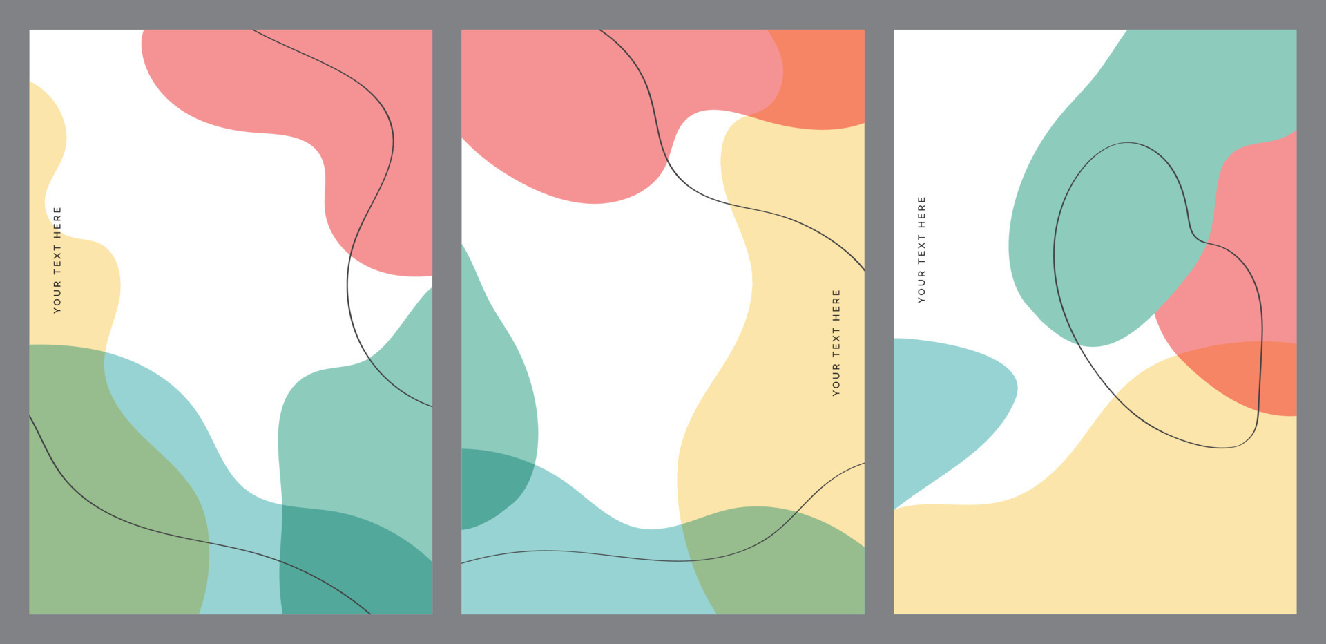 Set of creative minimalist hand drawn fluid shapes background. Abstract ... Set of creative minimalist hand drawn fluid shapes background. Abstract ...