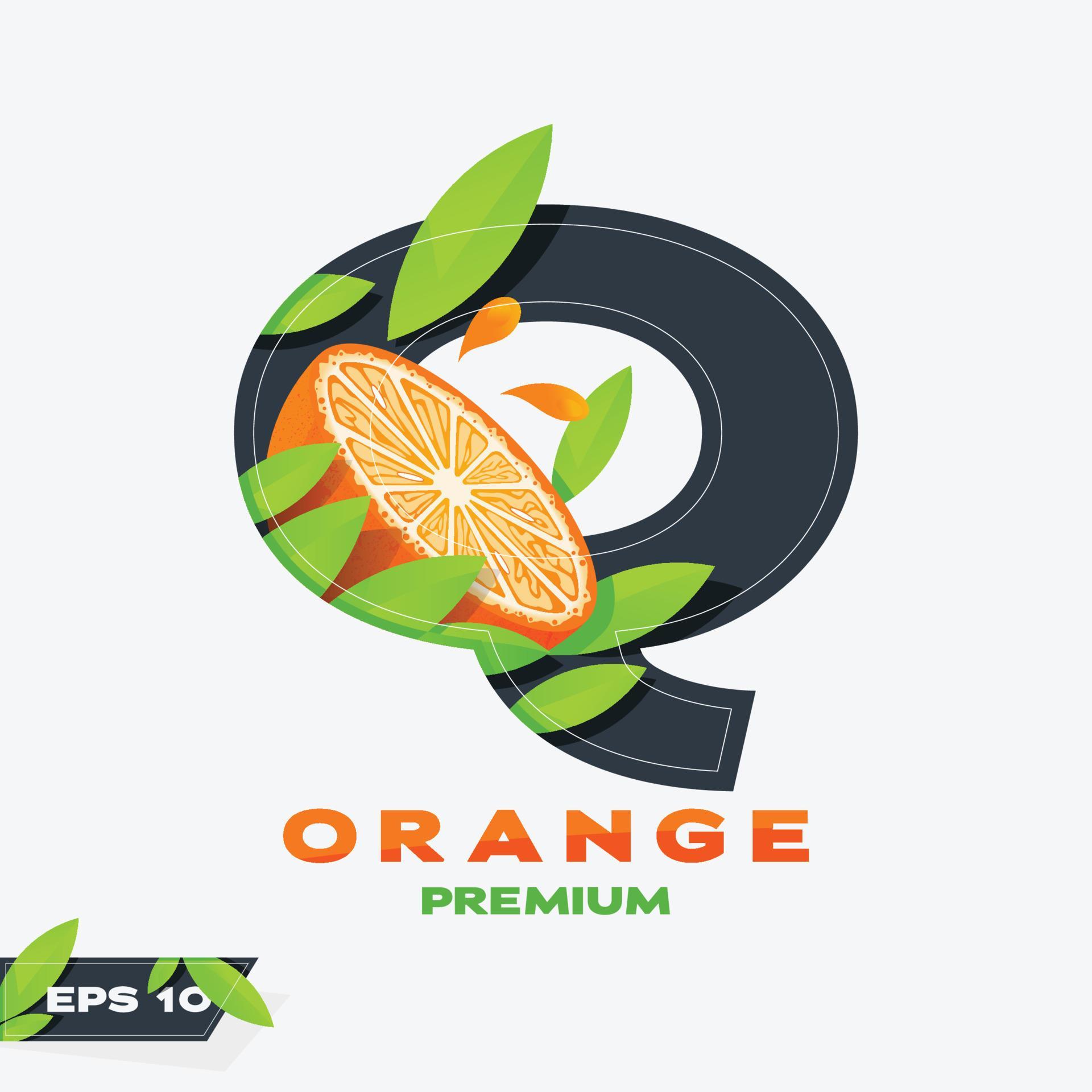 Alphabet Q Orange Fruit Edition 17047727 Vector Art at Vecteezy