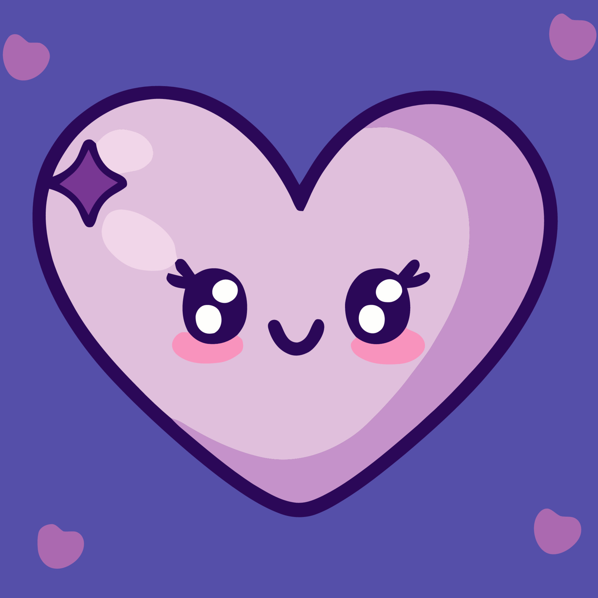 Valentines day Cute Heart illustration Heart kawaii chibi vector ...