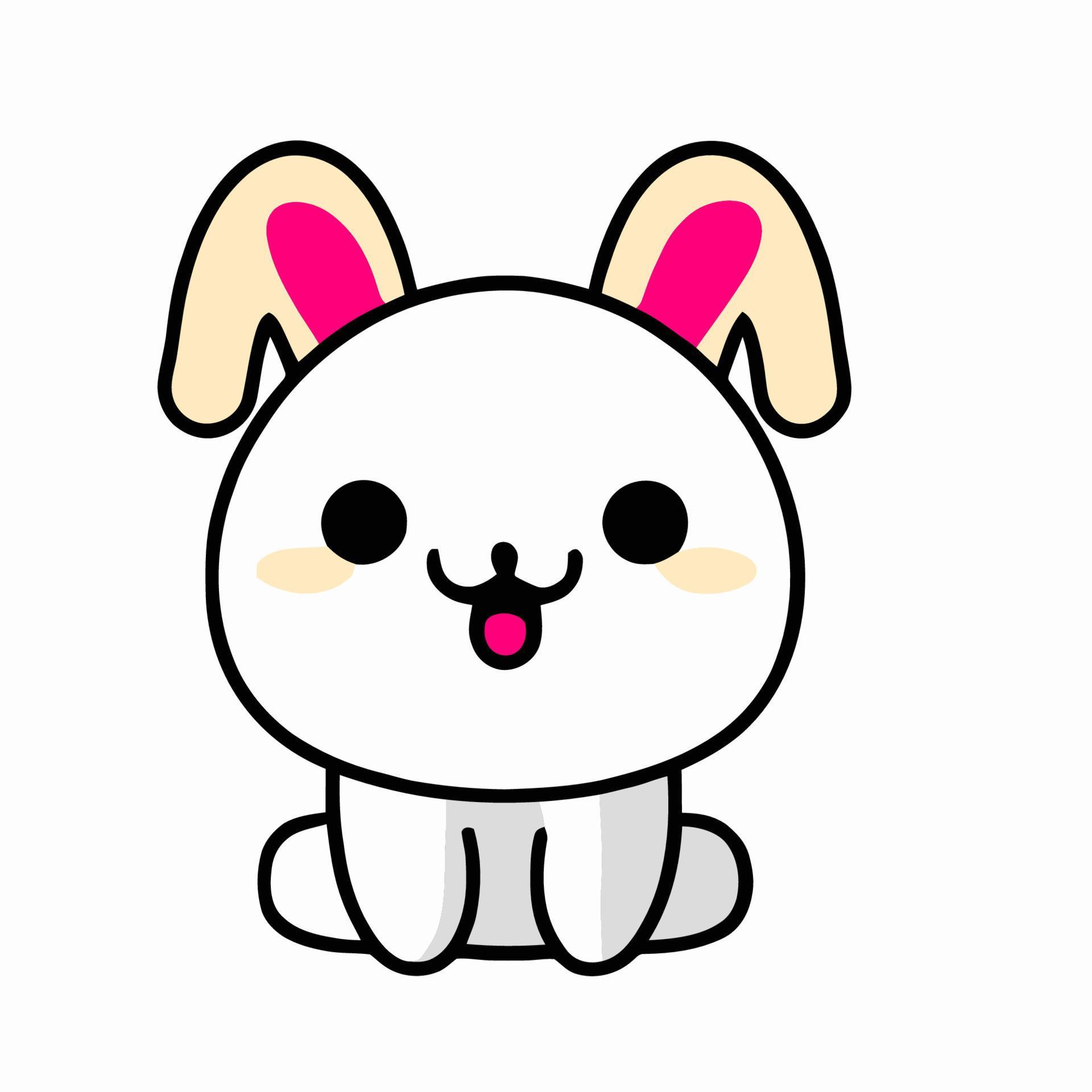lindo conejo ilustración conejo kawaii chibi estilo de dibujo vectorial conejo dibujos animados ...