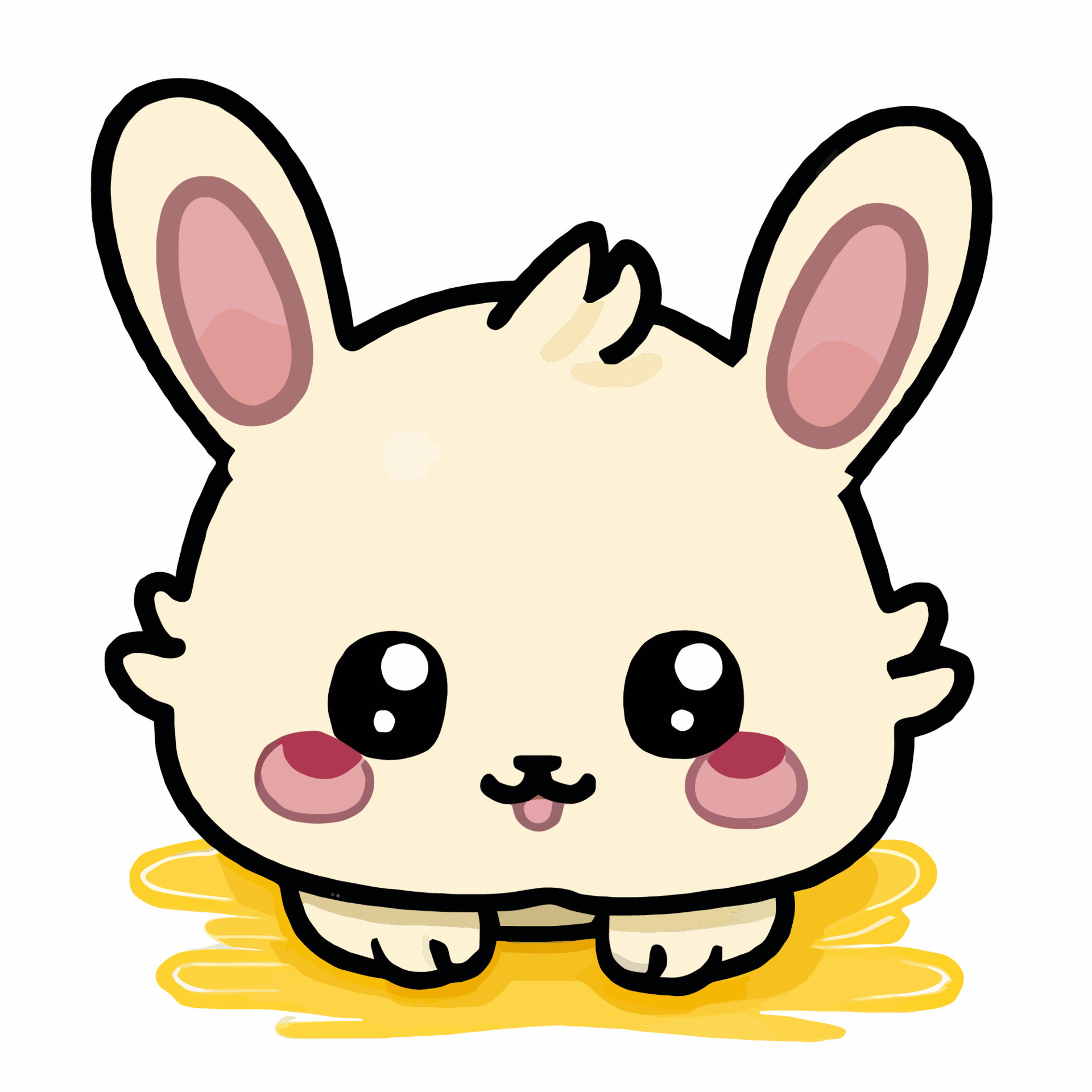 lindo conejo ilustración conejo kawaii chibi estilo de dibujo vectorial conejo dibujos animados ...