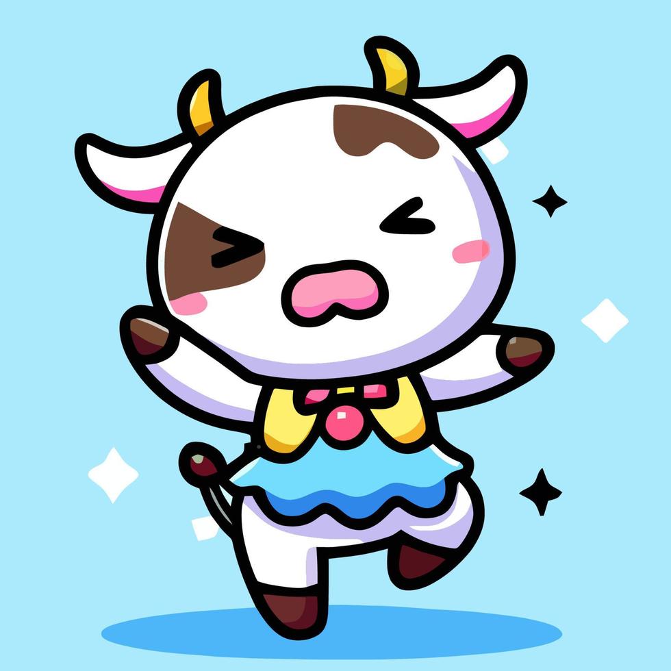 Cute Chibi Cow Kawaii Illustration Cow Farm Icon Graphic, 51% OFF