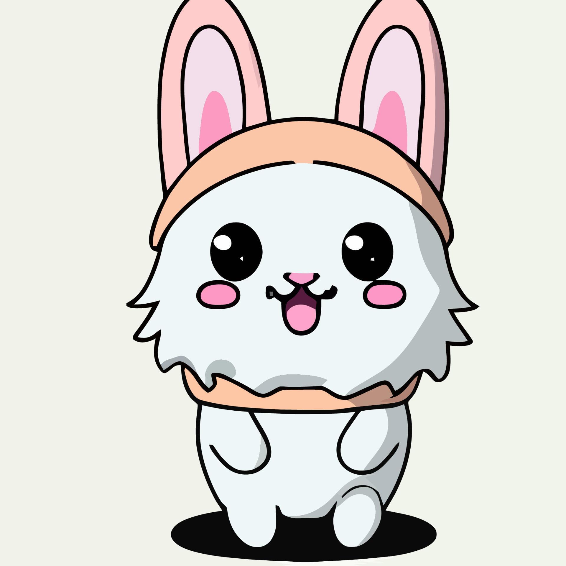 lindo conejo ilustración conejo kawaii chibi estilo de dibujo vectorial conejo dibujos animados ...