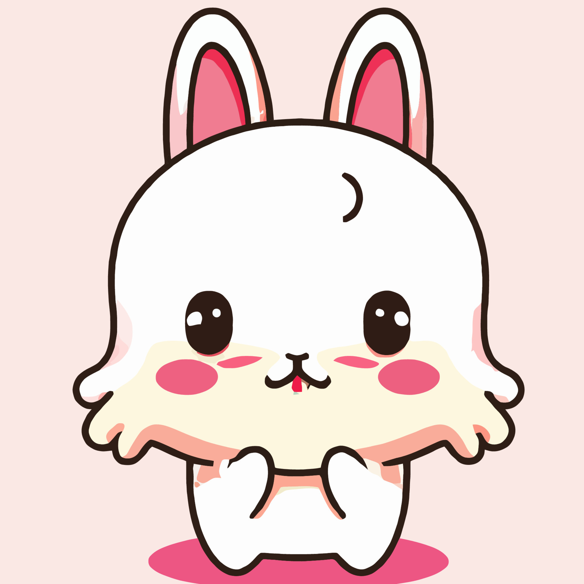 Cute Rabbit Illustration Rabbit Kawaii Chibi Vector Drawing Style Rabbit Cartoon Bunny 17048051